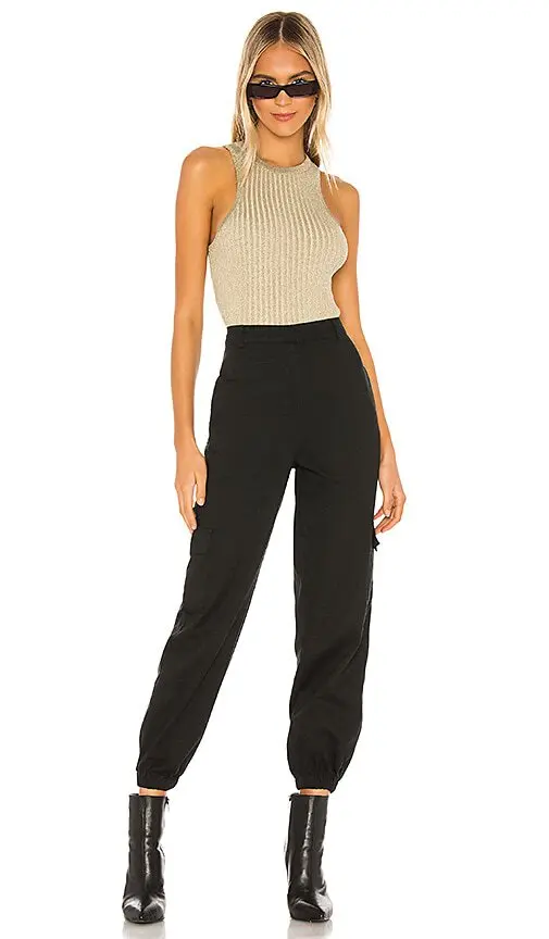 Superdown Sonya Ribbed Metallic Sweater Tank