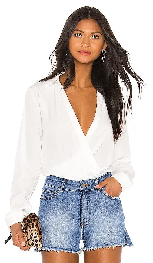 Superdown Presely Surplice Bodysuit