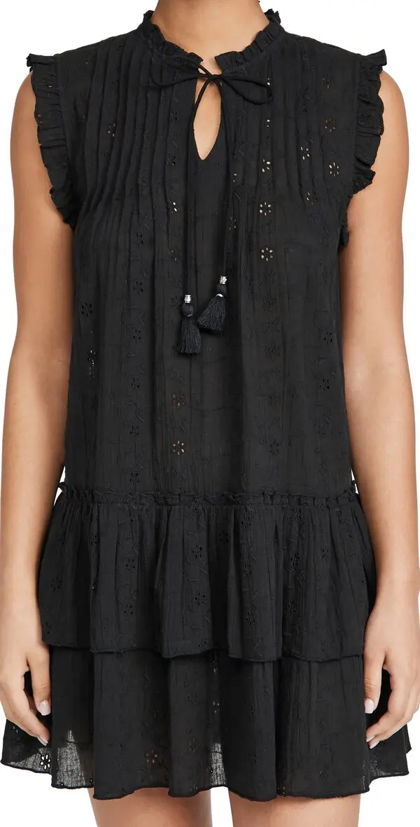 Playa Lucila Eyelet Dress - Black