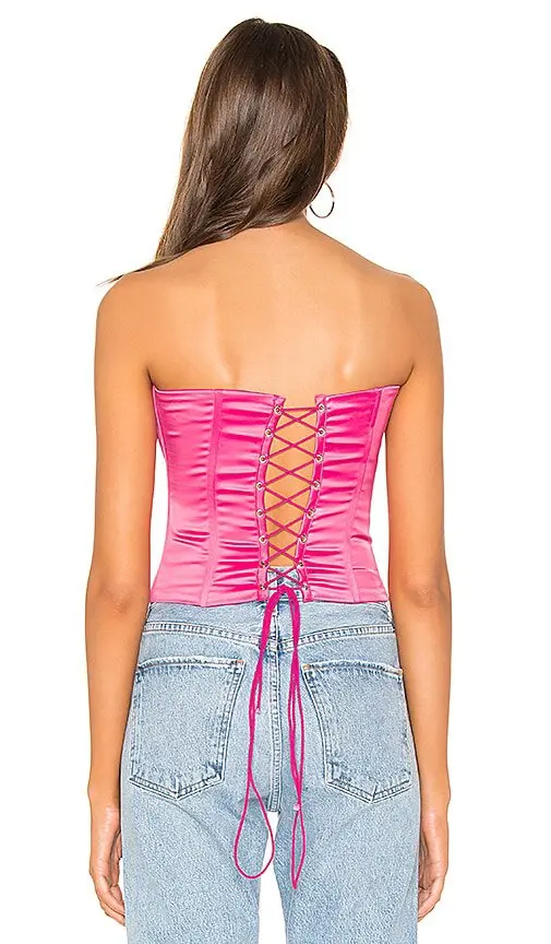 GUIZIO Satin Corset - True Pink