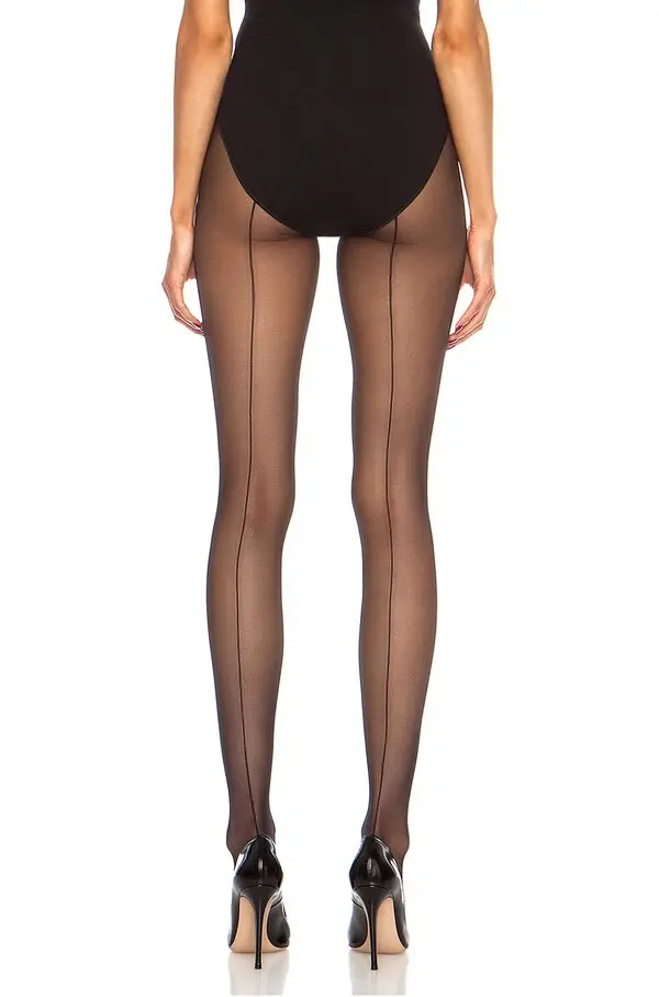 Wolford Individual 10 Back Seam Tights - Black