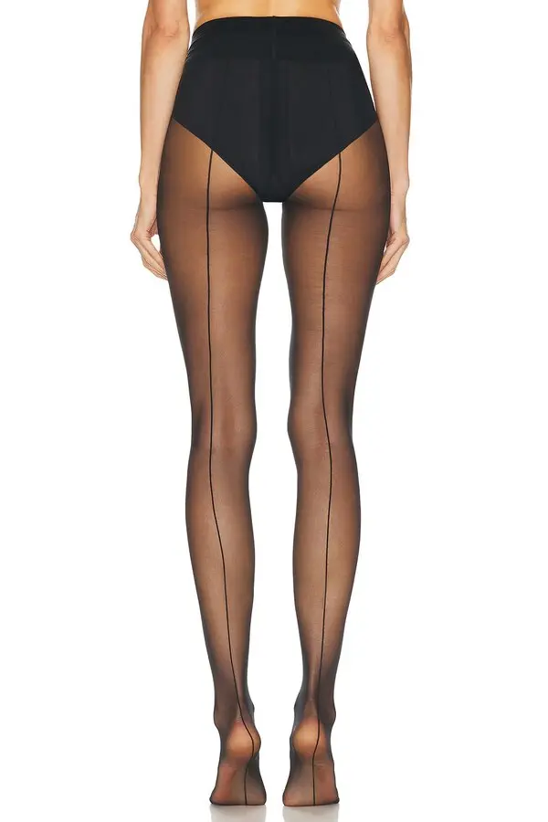 Wolford Individual 10 Back Seam Tights - Black