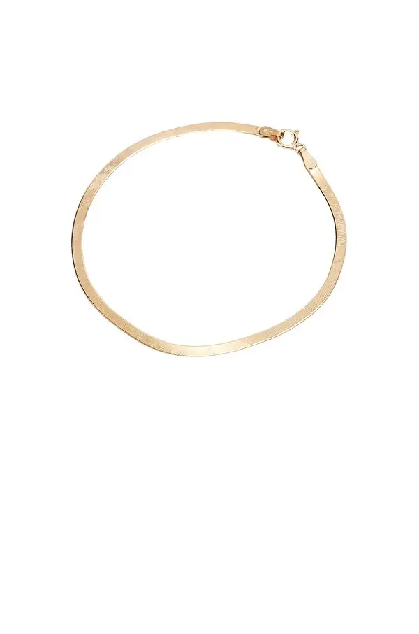 LOREN STEWART Herringbone Bracelet In Metallic Gold - Gold Vermeil
