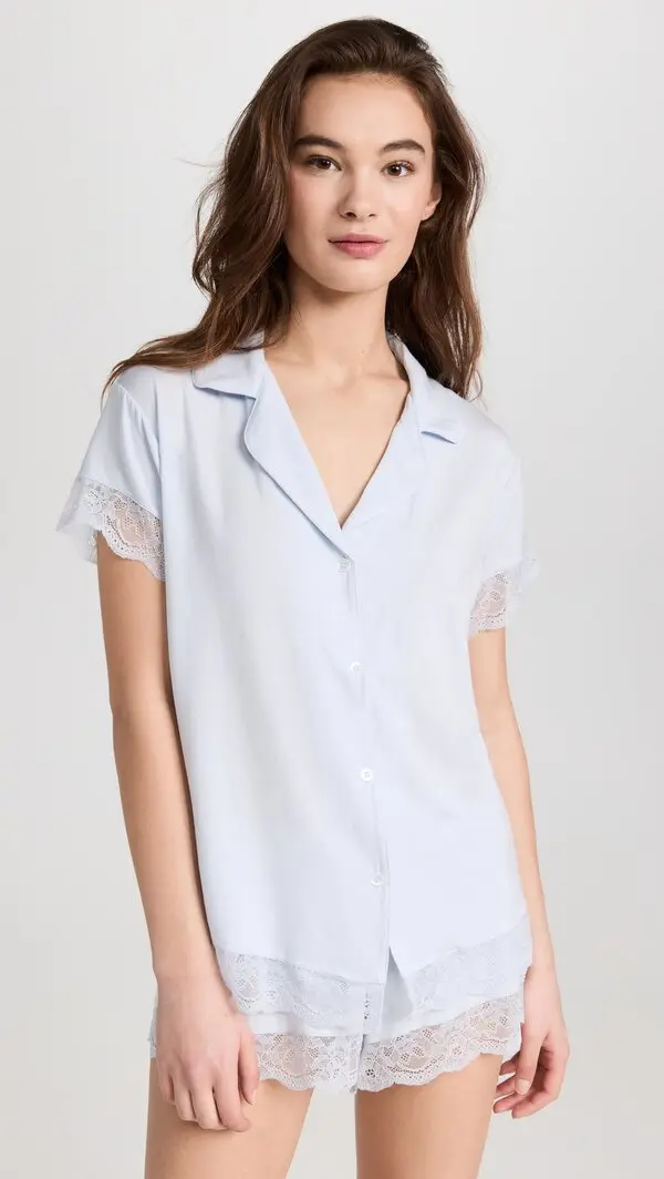 Eberjey Malou Short Pajama Set - Ice Blue