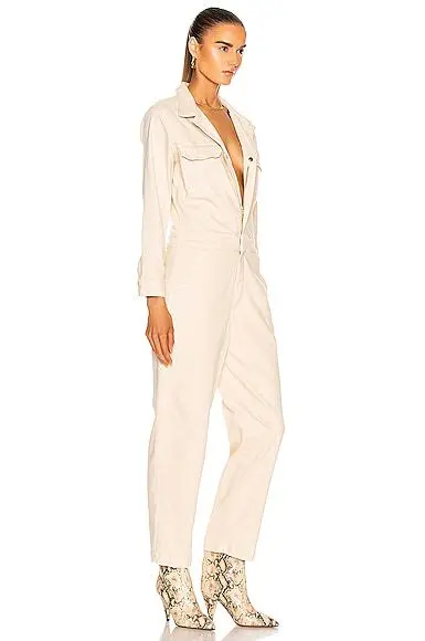 MOTHER Fixer Jumpsuit In Neutral