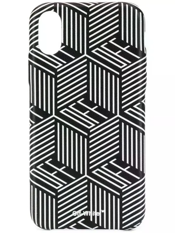 Off-White Graphic Logo Printed Iphone X Case - Black