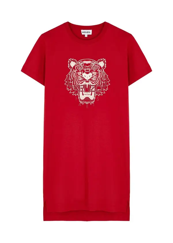 open lace back dress Kenzo Red Floral Printed Dress - BOPF