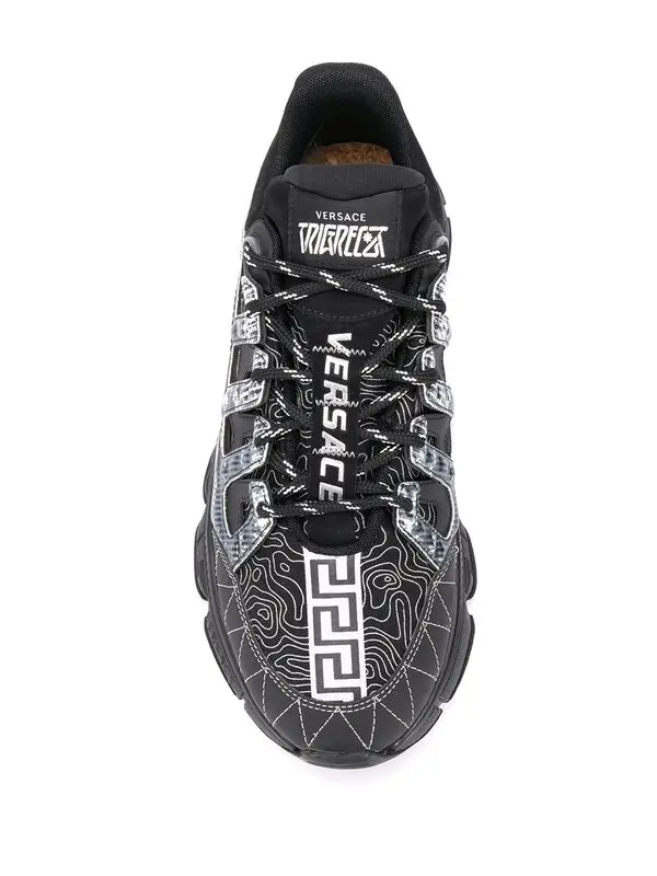 Versace Trigreca Low Top Sneakers - Black