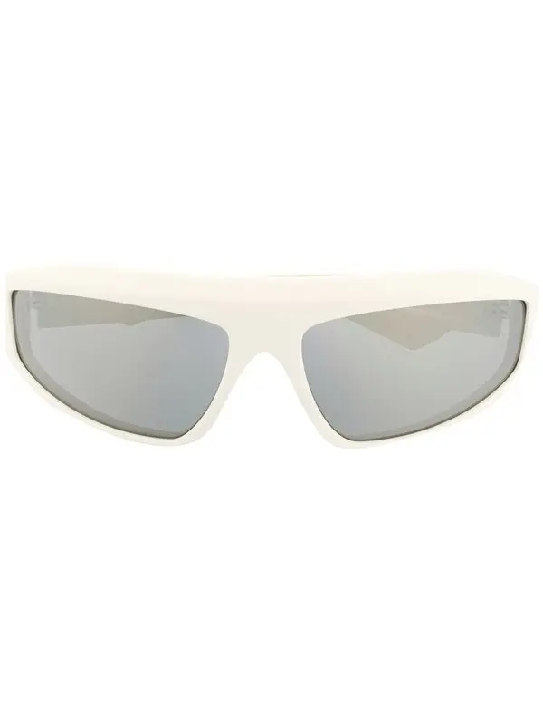 Bottega Veneta White Full Rim Wraparound Acetate Sunglasses with Dark Grey Lemse Bottega Veneta BV1284S 003 Oval White Sunglasses  main image 4