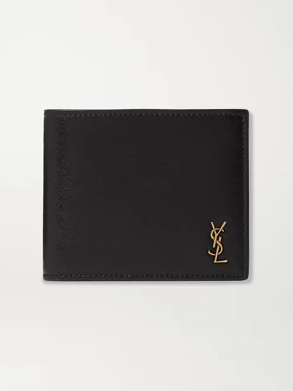 Saint Laurent Logo-appliquéd Leather Billfold Wallet - Black