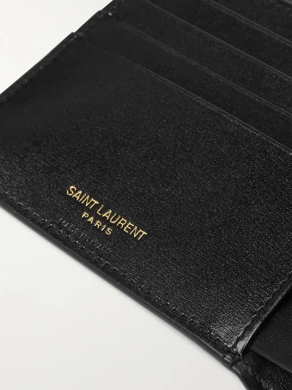 Saint Laurent Logo-appliquéd Leather Billfold Wallet - Black
