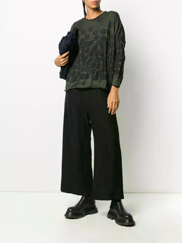 Y’s Pinstripe Wide-leg Trousers - Black