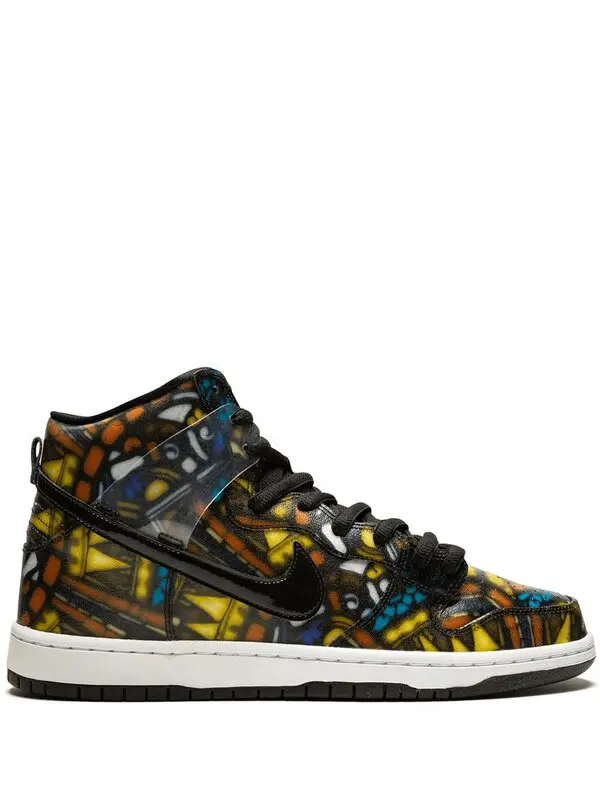 Nike X Concepts Dunk Hi Pro Sb Stained Glass Sneakers - Black