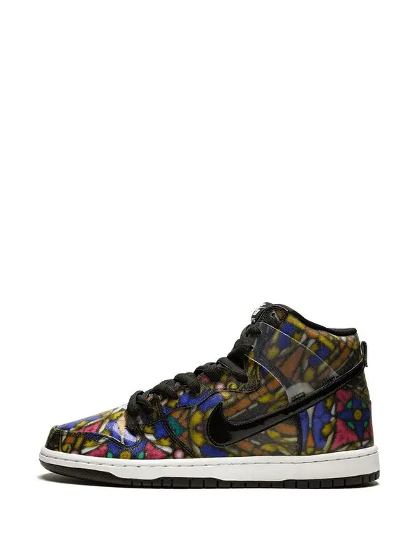 Nike X Concepts Dunk Hi Pro Sb Stained Glass Sneakers - Black