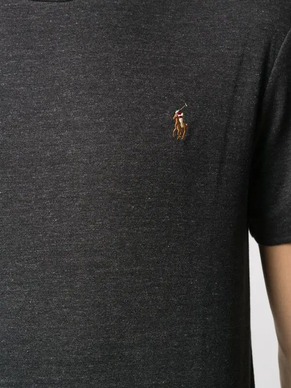 Polo Ralph Lauren Embroidered Logo Plain T-shirt - Grey