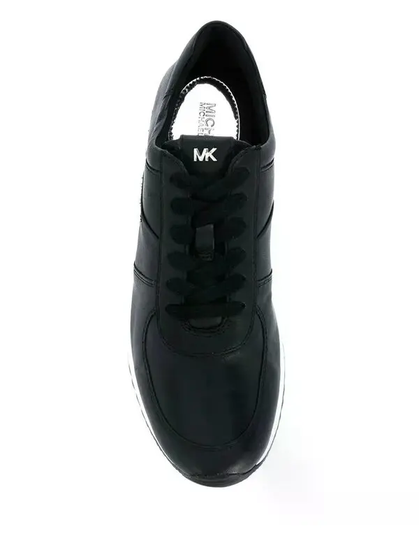 Michael Kors Leather Lace-up Sneakers - Black