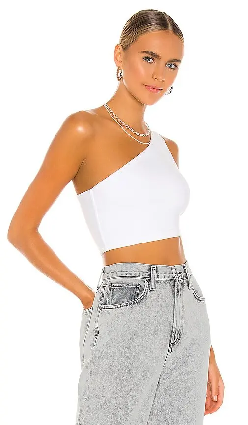 Susana Monaco One Shoulder Crop Top - Sugar