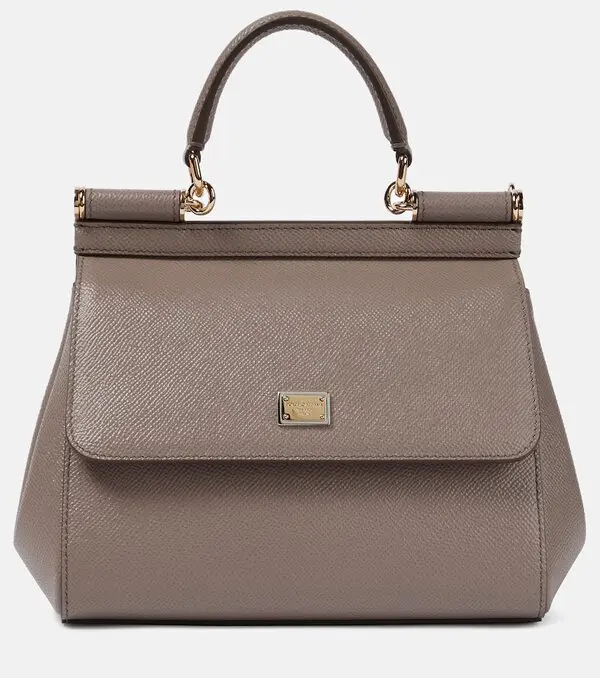 Dolce & Gabbana Sicily Small Leather Shoulder Bag - Brown