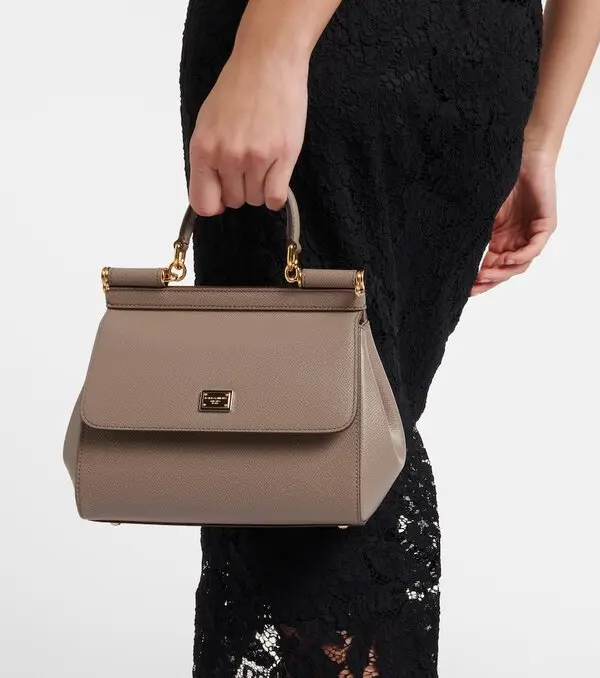 Dolce & Gabbana Sicily Small Leather Shoulder Bag - Brown