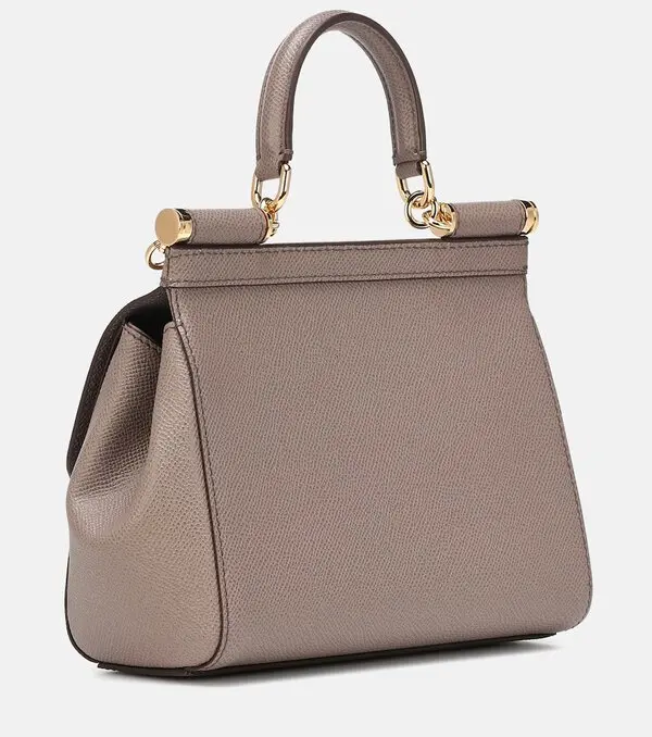 Dolce & Gabbana Sicily Small Leather Shoulder Bag - Brown