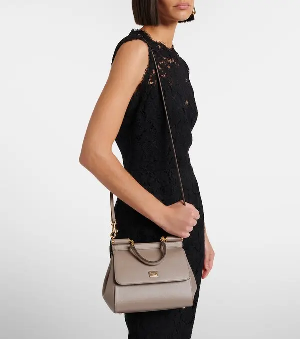 Dolce & Gabbana Sicily Small Leather Shoulder Bag - Brown