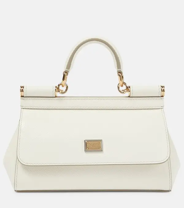 Dolce & Gabbana Sicily Small Leather Shoulder Bag - White