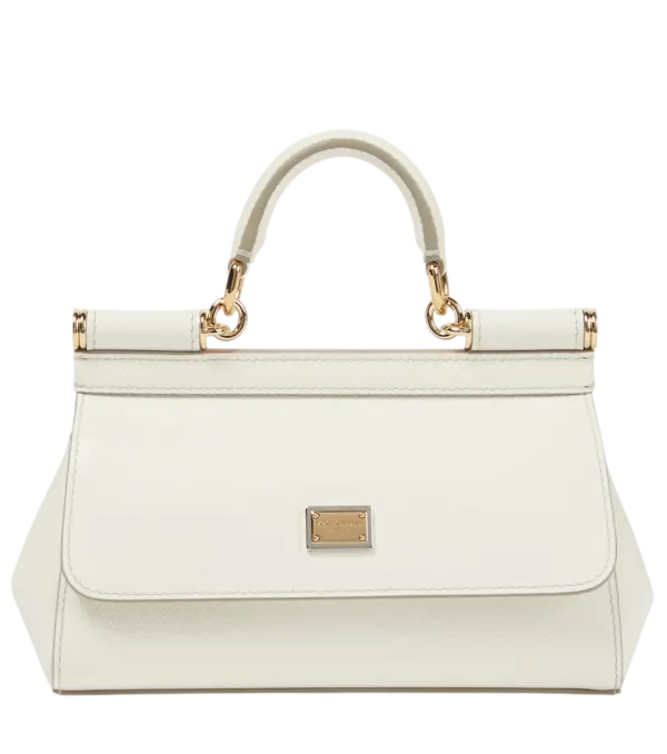 Dolce & Gabbana Sicily Small Leather Shoulder Bag - White