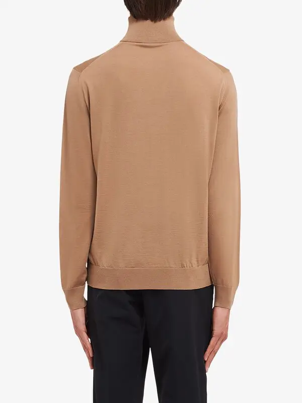 Prada Virgin Wool High-neck Jumper - Brown