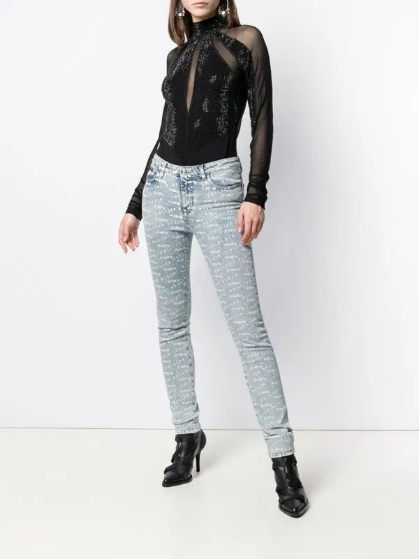 Philipp Plein Logo Print Jeans