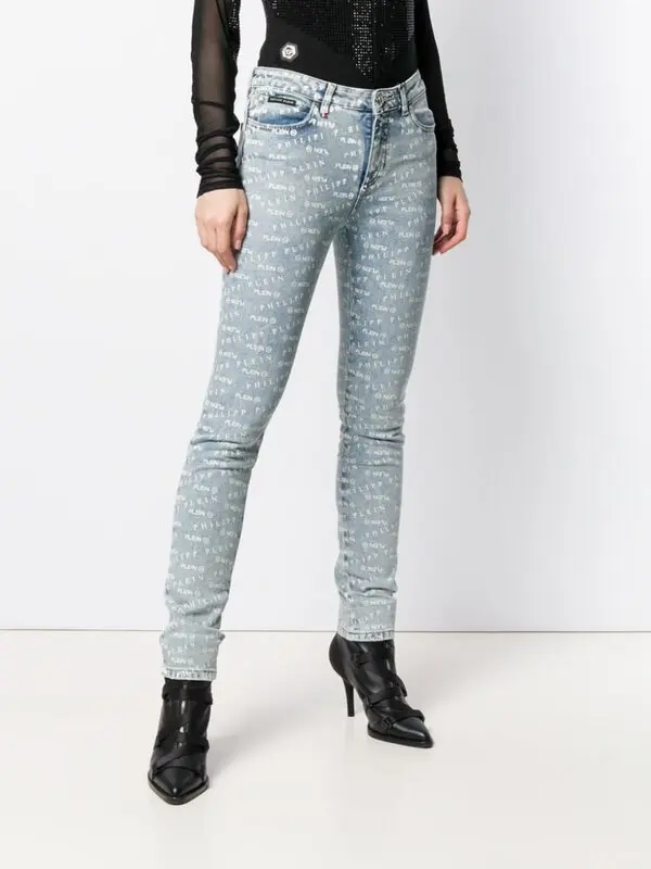 Philipp Plein Logo Print Jeans