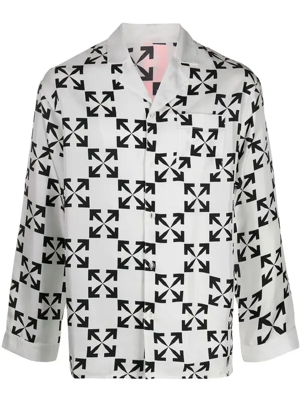 Off-White Off- Arrows Print Silk Pyjamas
