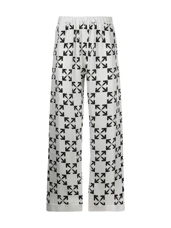 Off-White Off- Arrows Print Silk Pyjamas