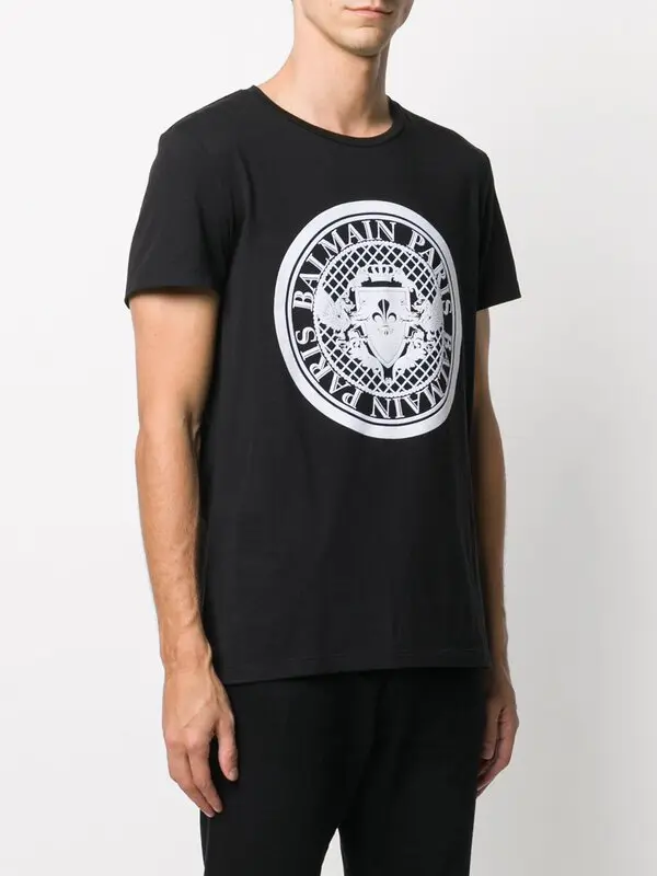 Balmain Flocked Coin T-shirt - Black