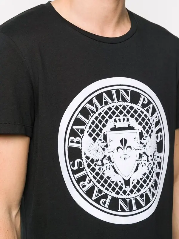Balmain Flocked Coin T-shirt - Black