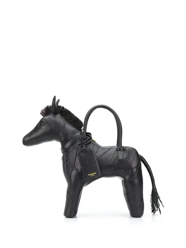 Thom Browne Zebra Pebbled Leather Tote Bag