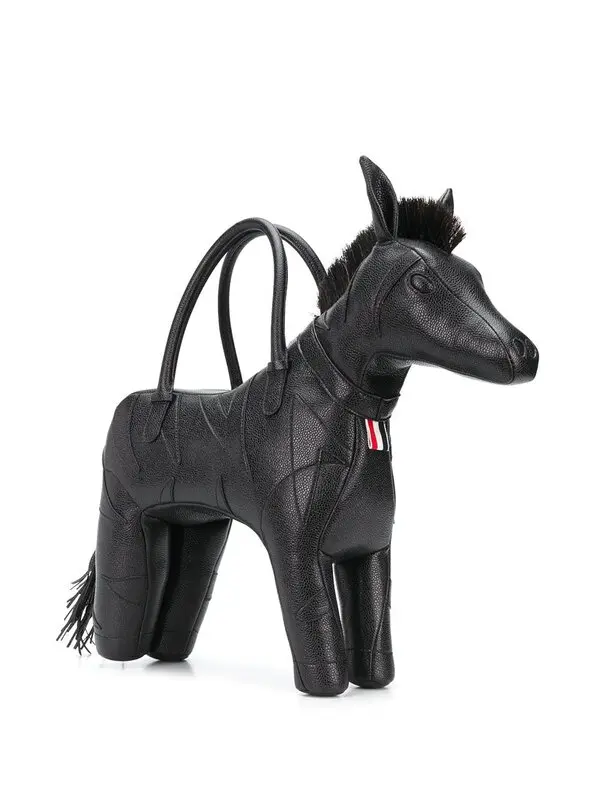 Thom Browne Zebra Pebbled Leather Tote Bag