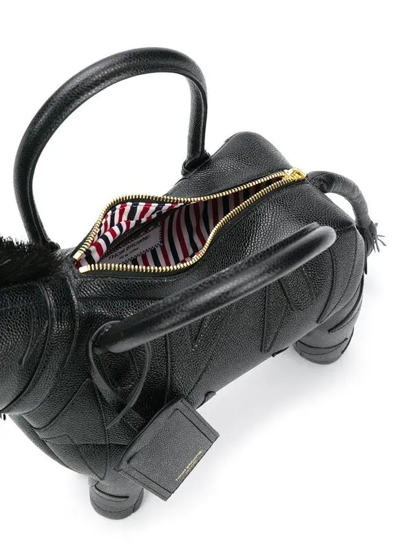 Thom Browne Zebra Pebbled Leather Tote Bag