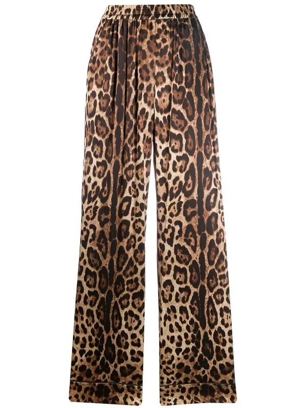 Dolce & Gabbana Leopard-print Trousers - Neutrals