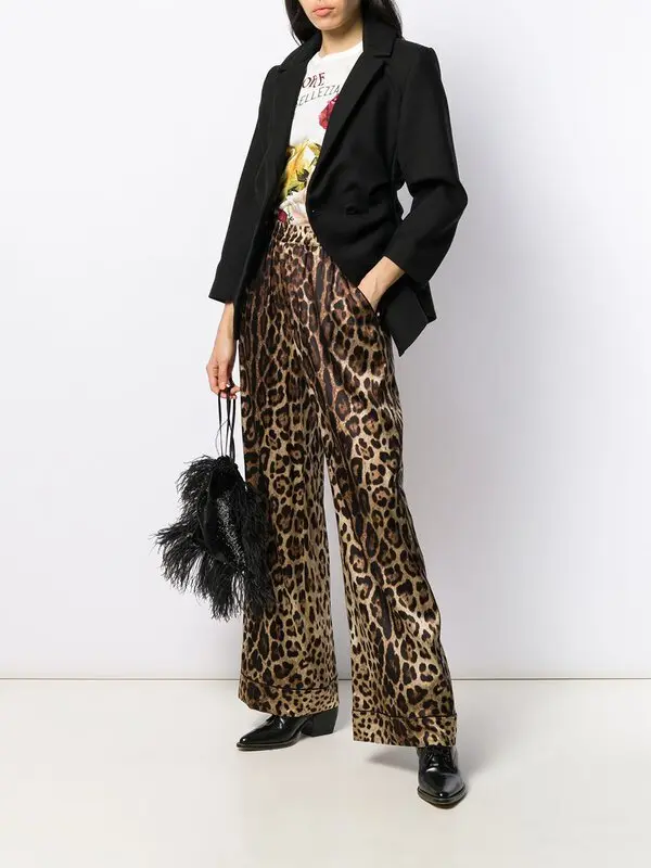 Dolce & Gabbana Leopard-print Trousers - Neutrals