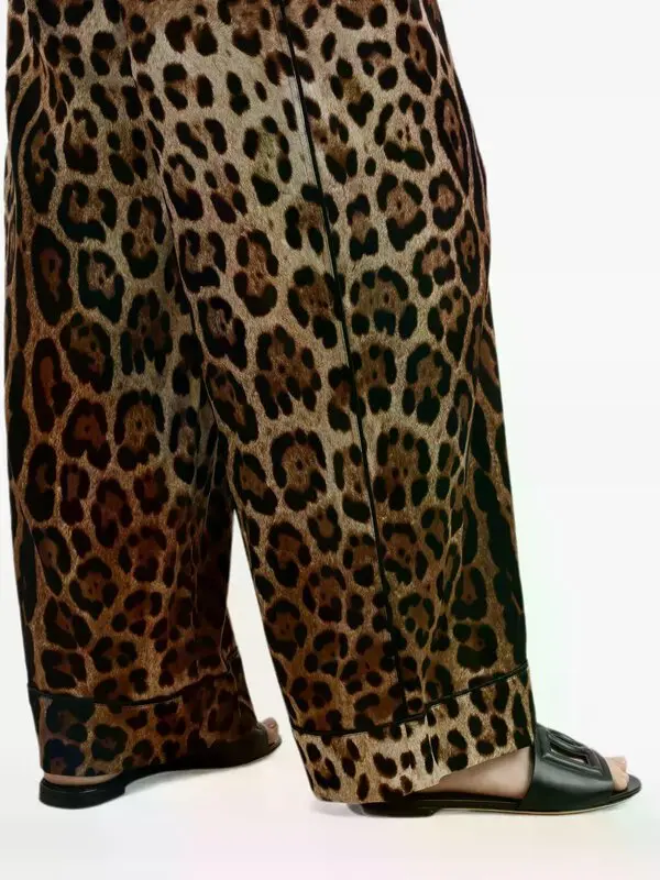 Dolce & Gabbana Leopard-print Satin Pajama Bottoms