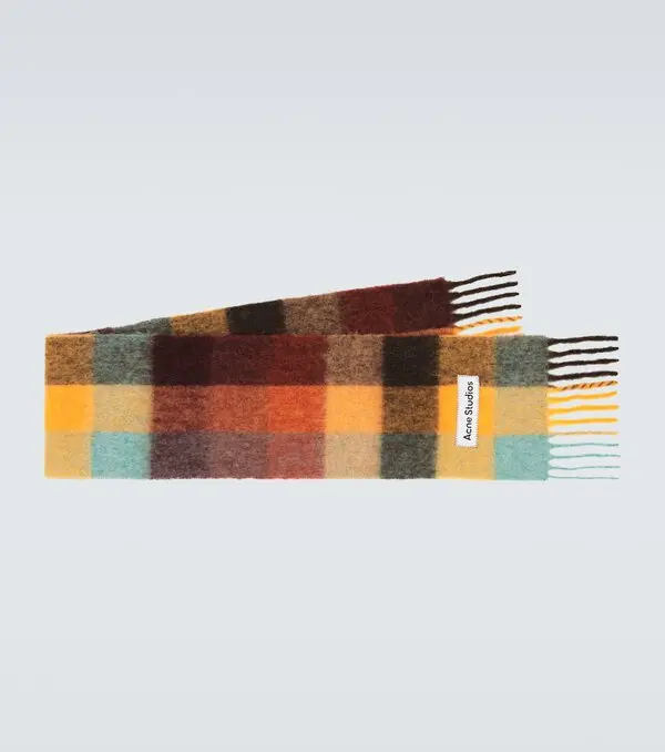 Acne Studios Vally Alpaca-blend Checked Scarf - Multicoloured