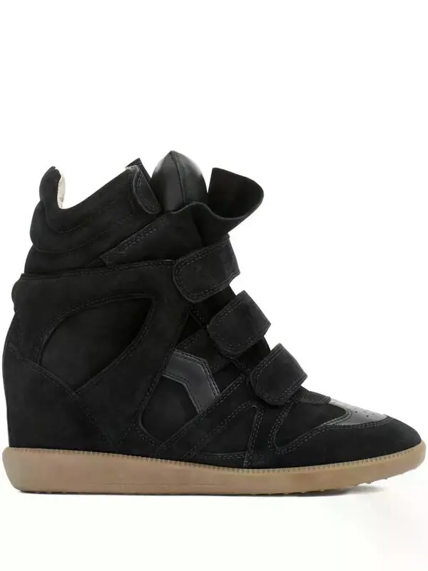 Isabel Marant Étoile Bekett Wedge Sneakers With Touch-strap Fastening - Black