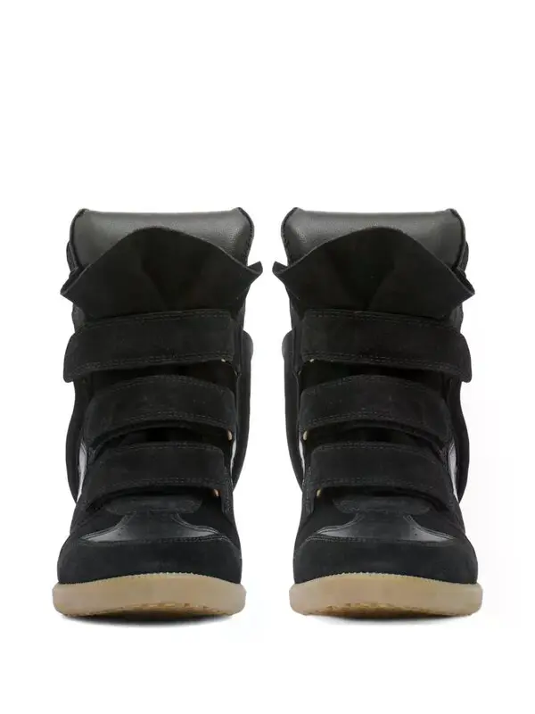 Isabel Marant Étoile Bekett Wedge Sneakers With Touch-strap Fastening - Black