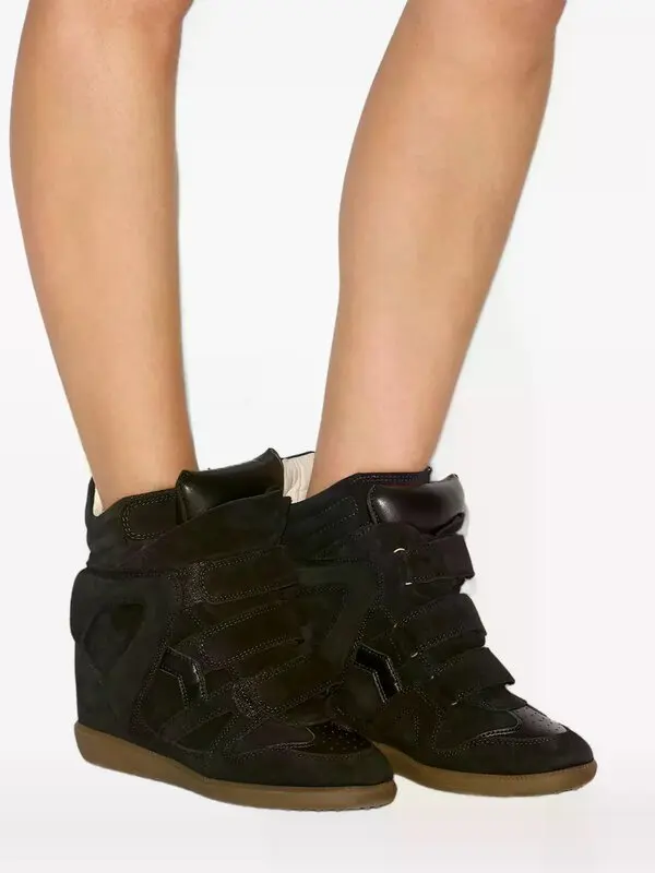 Isabel Marant Étoile Bekett Wedge Sneakers With Touch-strap Fastening - Black