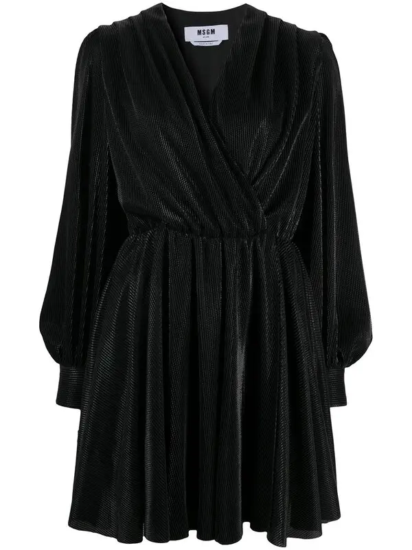 Msgm Bishop Sleeve Dress In Black - 50% Off | Editorialist