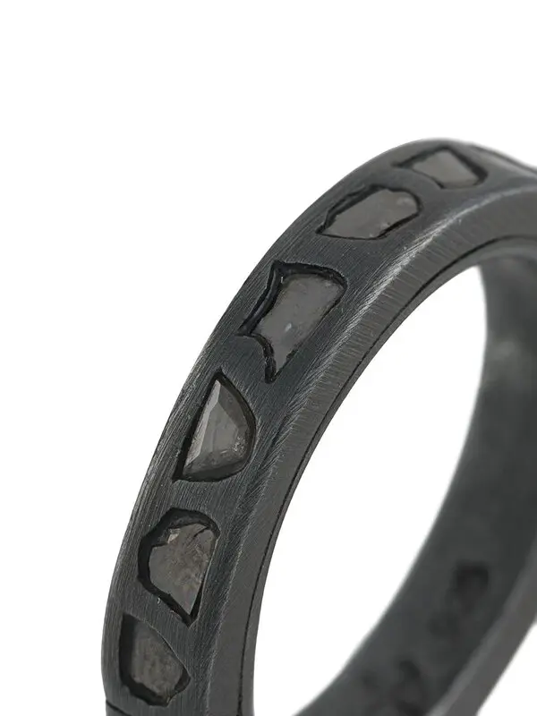 PARTS OF FOUR Diamond Band Ring - Black