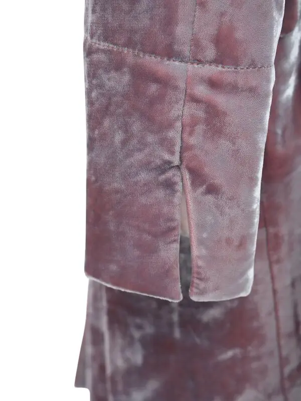 ANN DEMEULEMEESTER Wrap Velvet Long Dust Coat W/ Belt