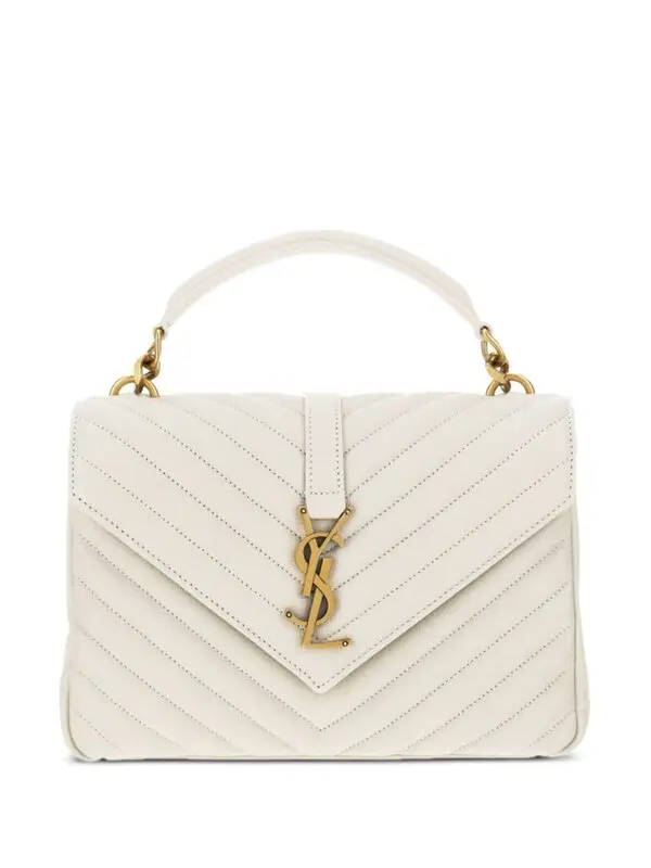 Saint Laurent Leather Shoulder Bag - Neutrals