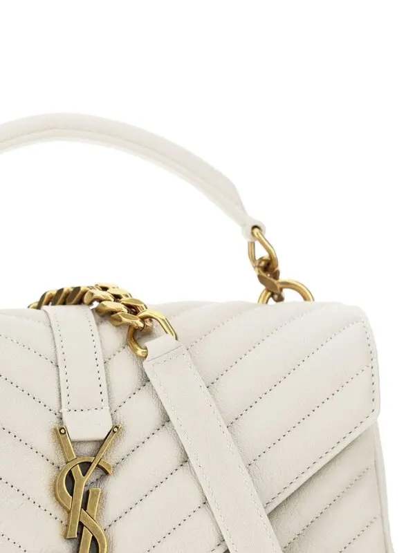 Saint Laurent Leather Shoulder Bag - Neutrals