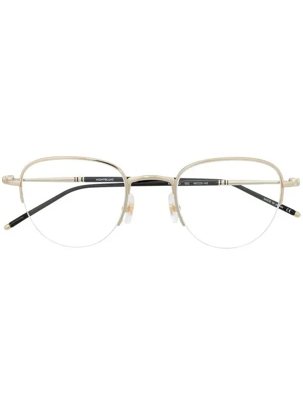 Montblanc Half-rim Round Frame Glasses - Gold